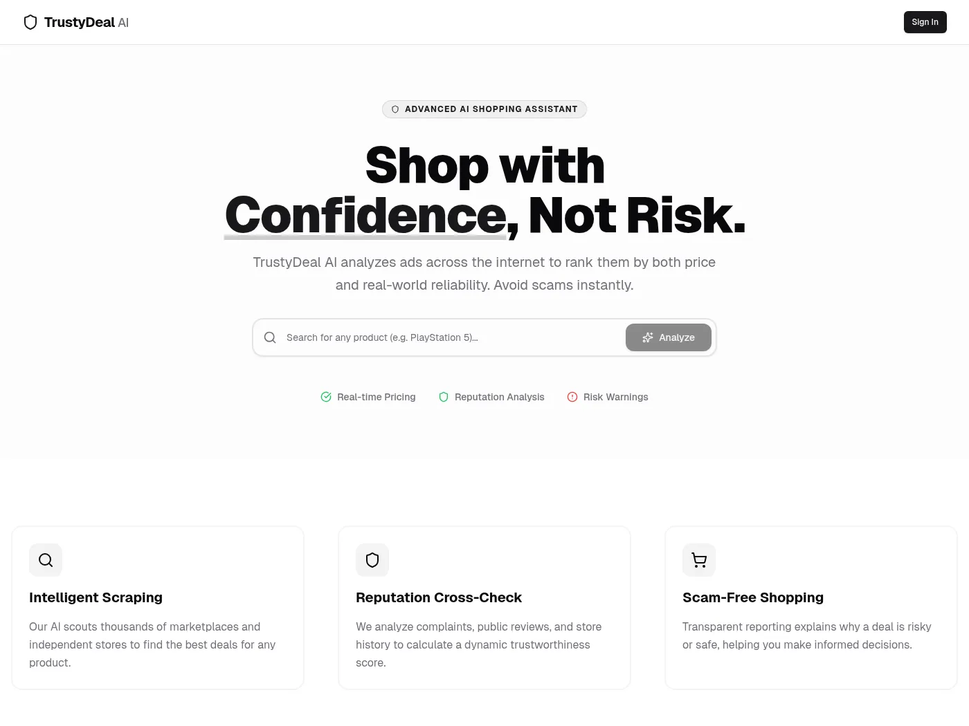 TrustyDeal AI Finder