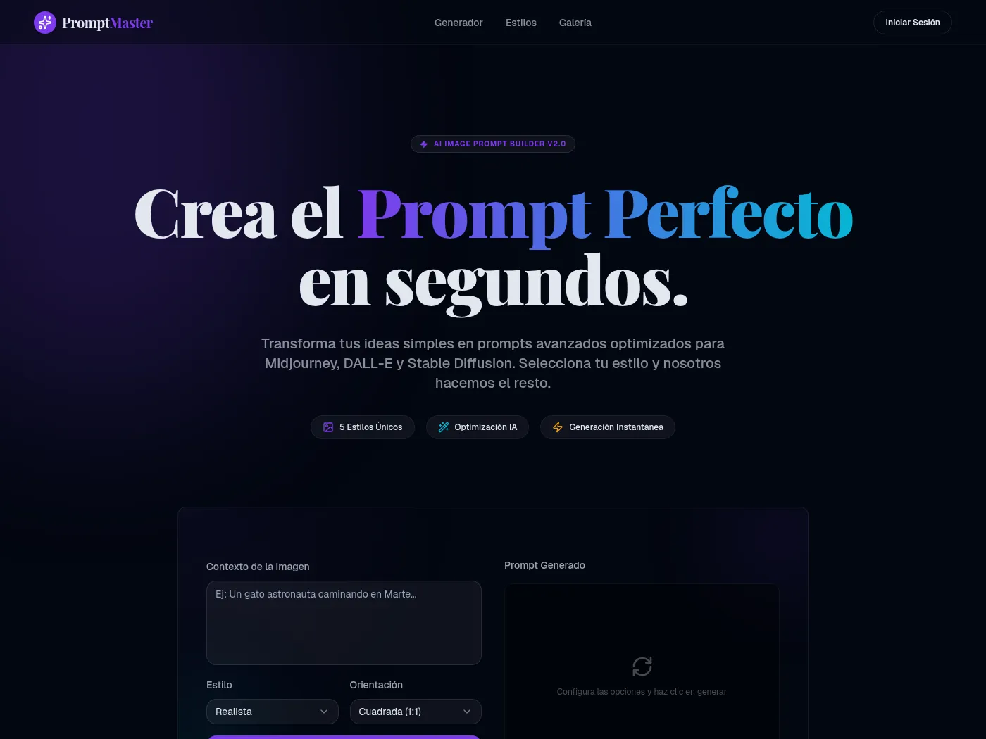 IA Prompt Landing Page
