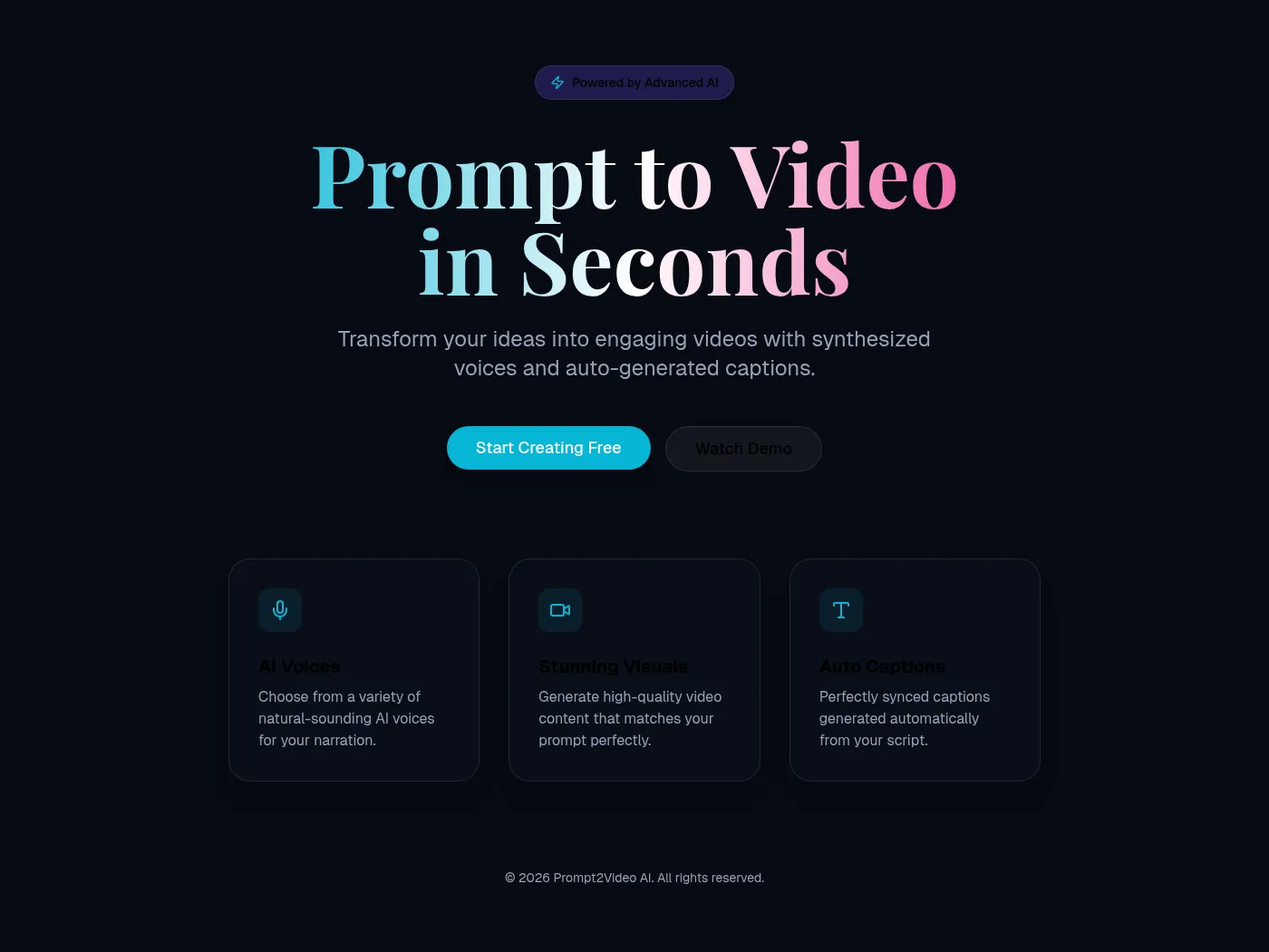 Prompt2Video AI