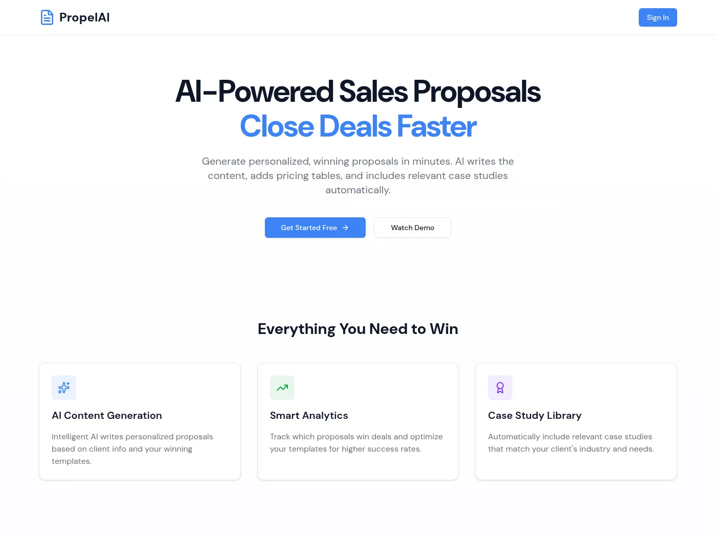 PropelAI Sales Proposals