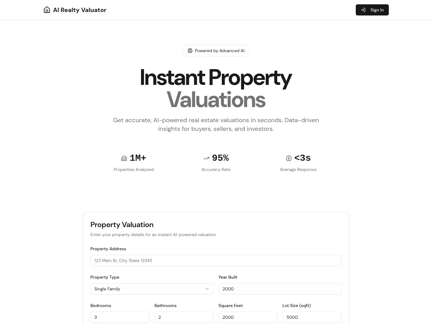 AI Realty Valuator