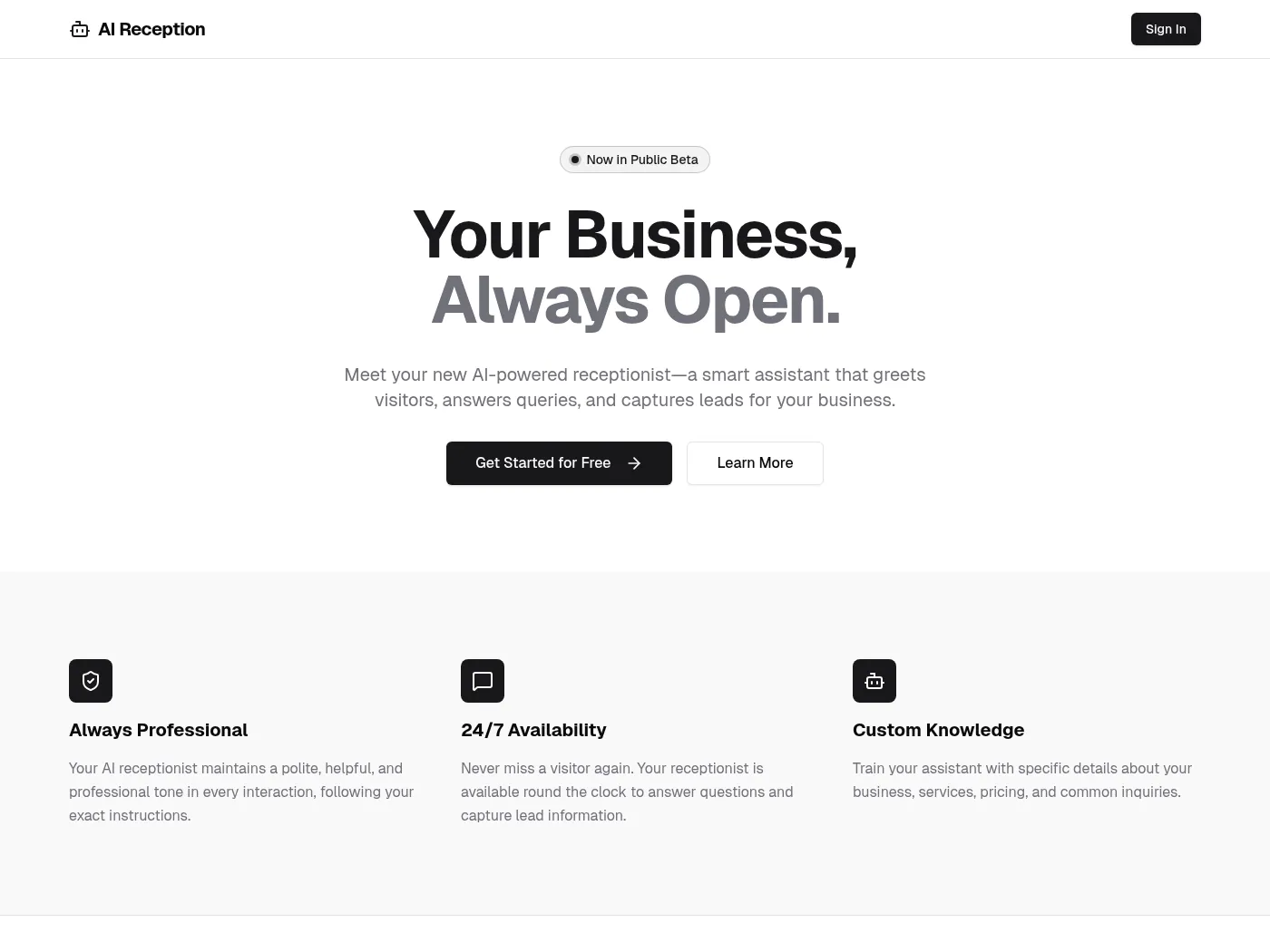 AI Receptionist Assistant