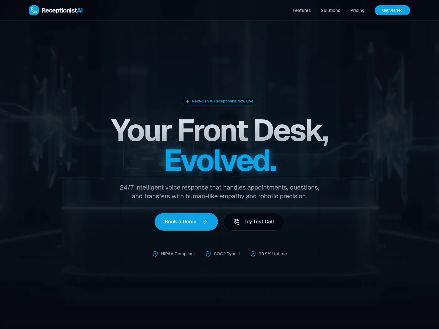 AI Receptionist Landing