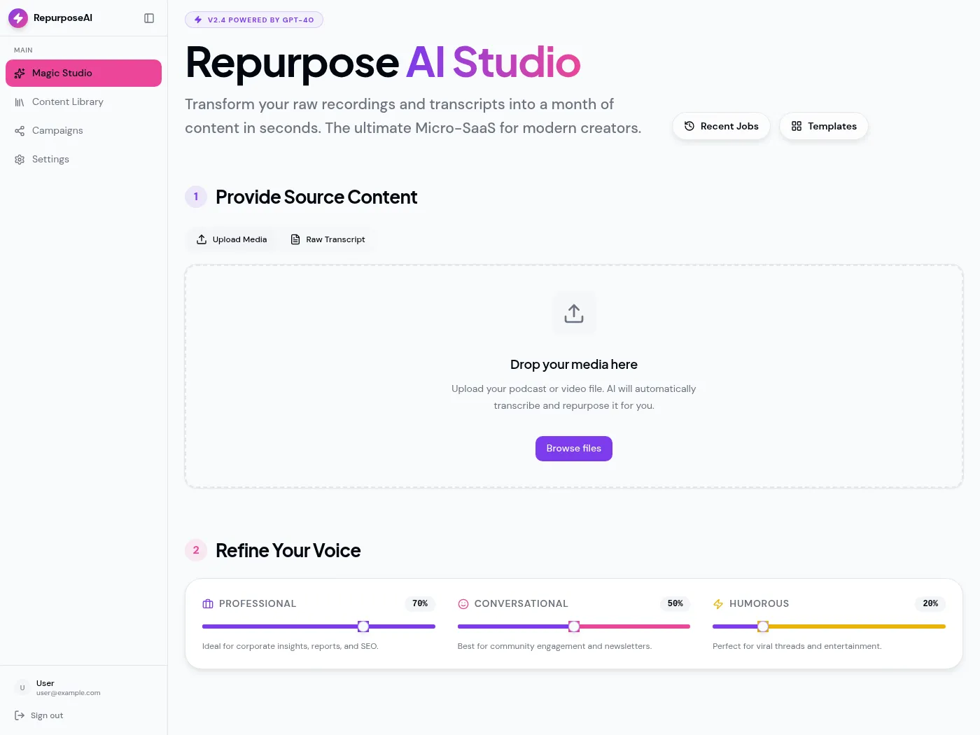 RepurposeAI Studio