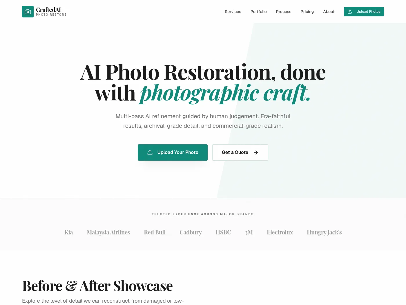 CraftedAI Photo Restore Site