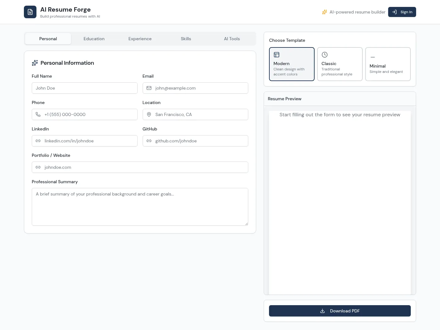 AI Resume Forge