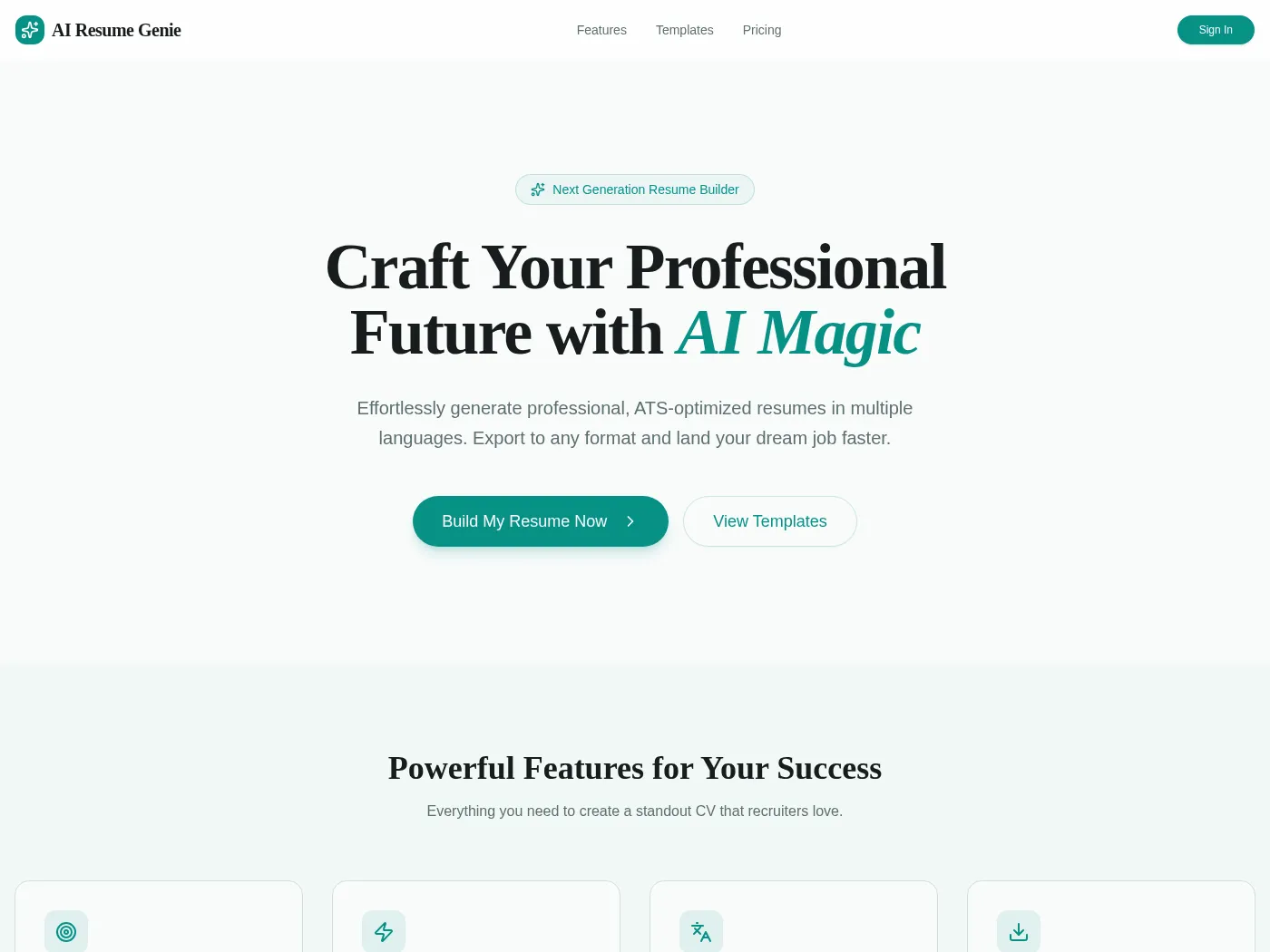 AI Resume Genie