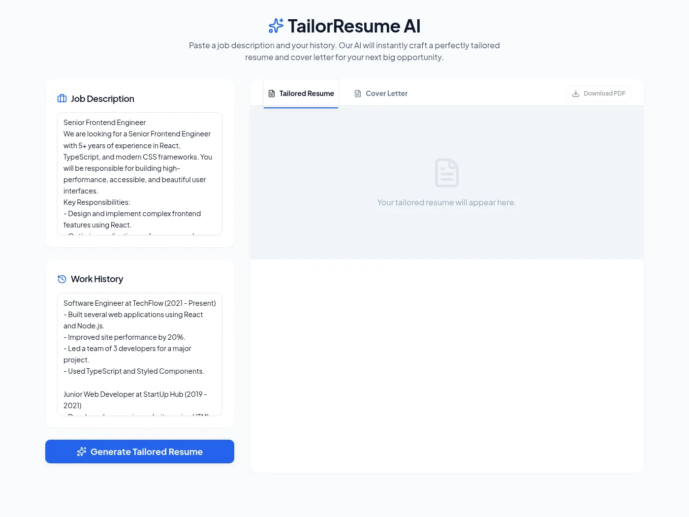 TailorResume AI Builder