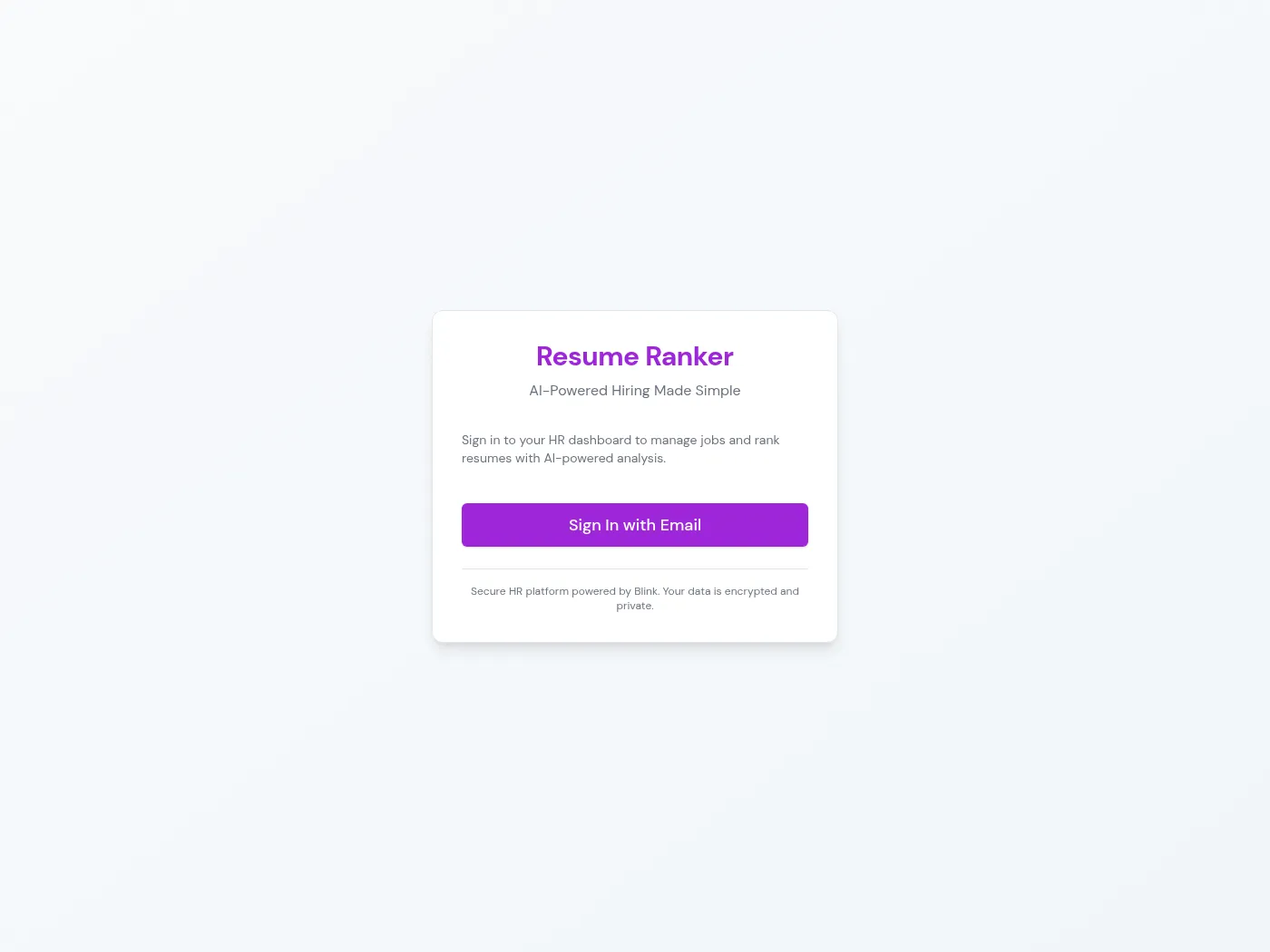 AI Resume Ranker Portal