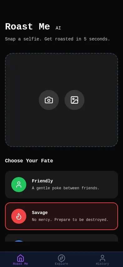 AI Roast Me App