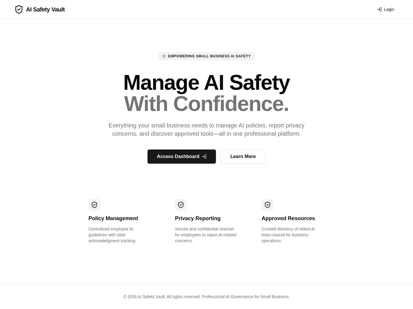 AI Safety Vault Dashboard