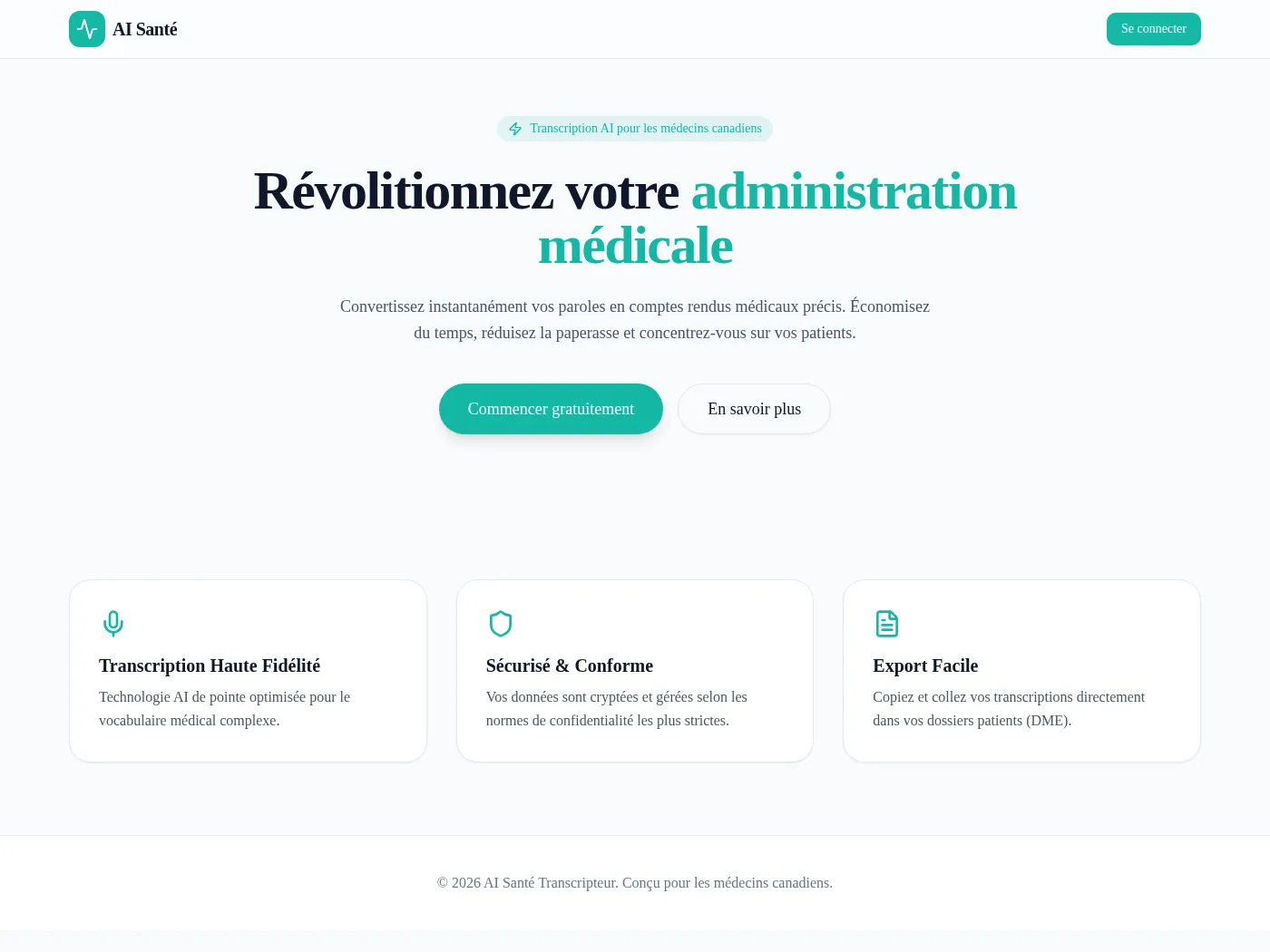 AI Santé Transcripteur