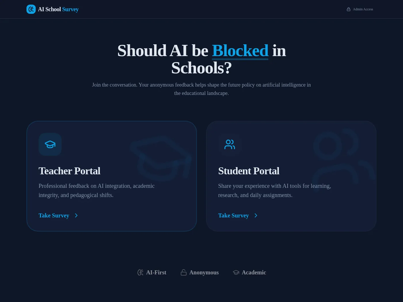 AI School Survey Portal
