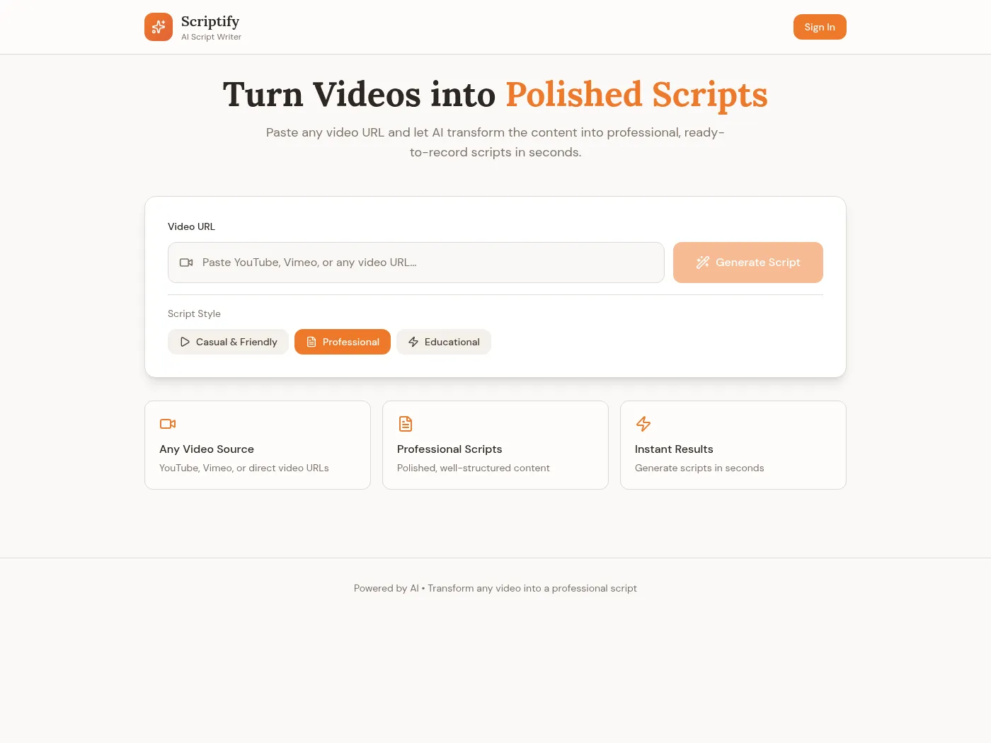 Scriptify AI Agent