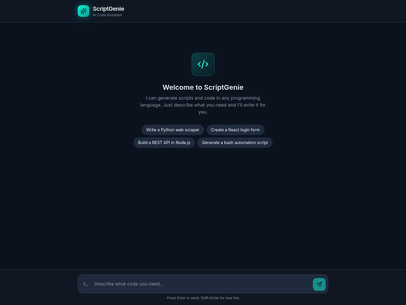 ScriptGenie AI Chat