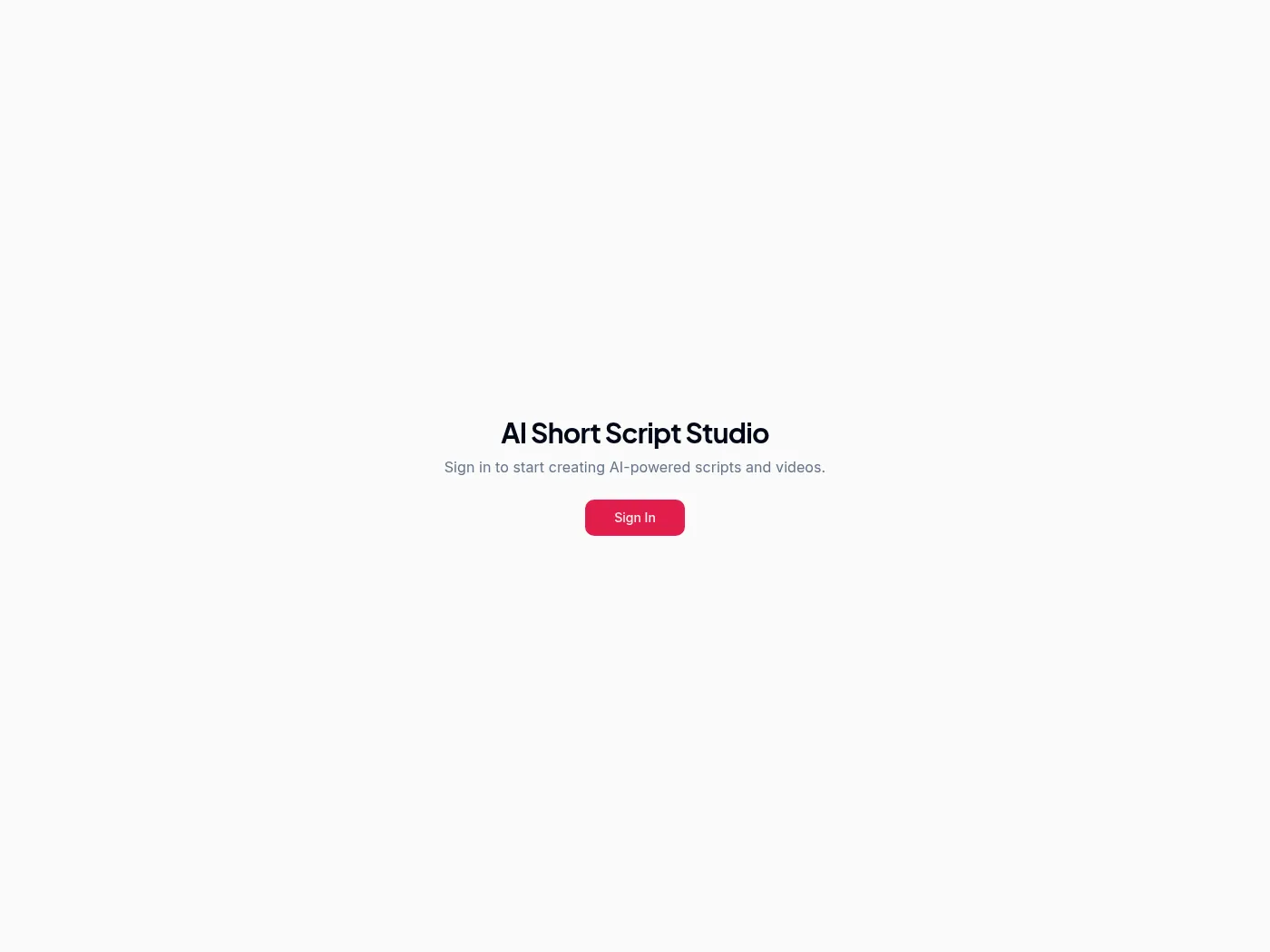 AI Short Script Studio