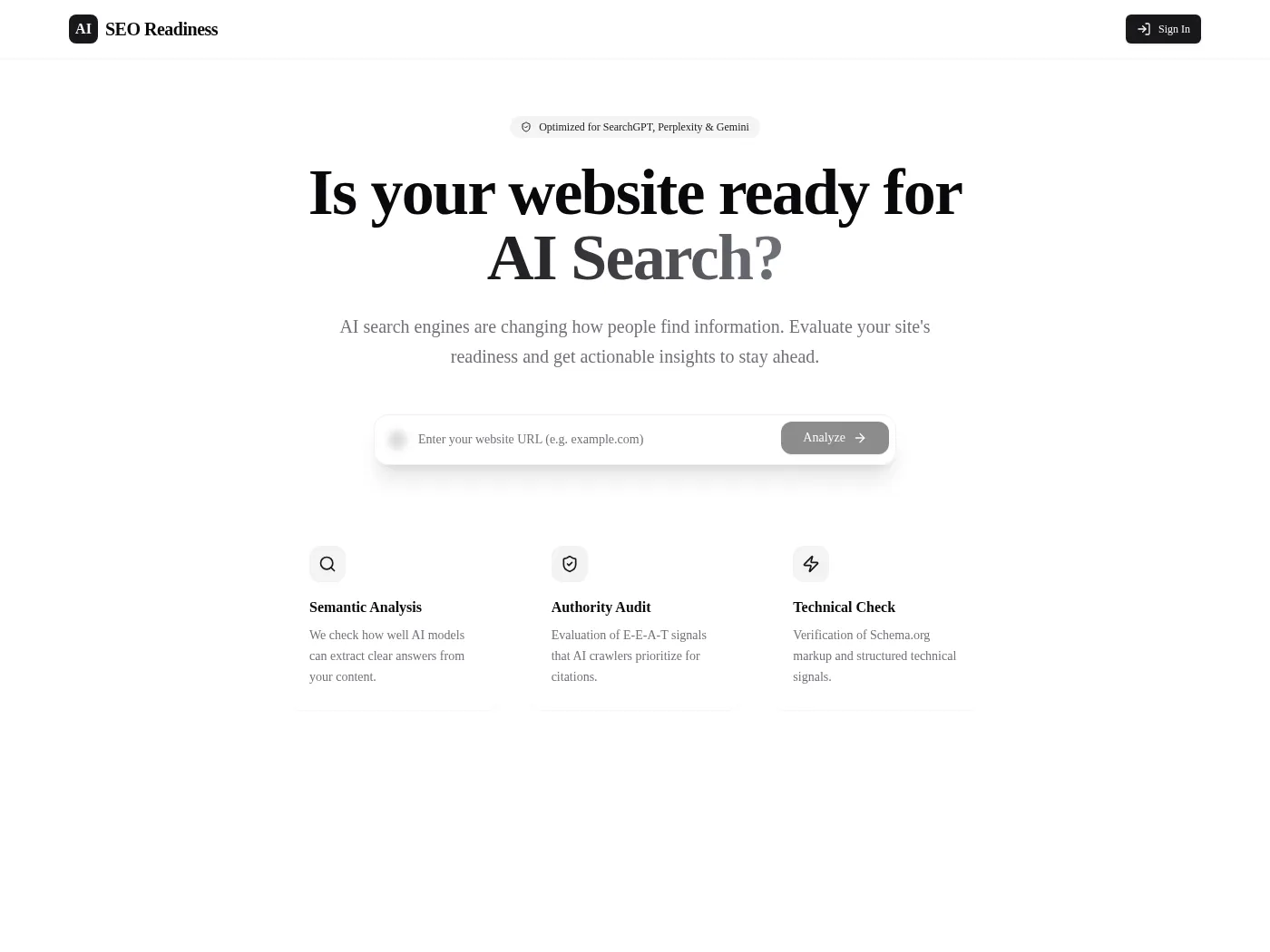 AI SEO Readiness Checker