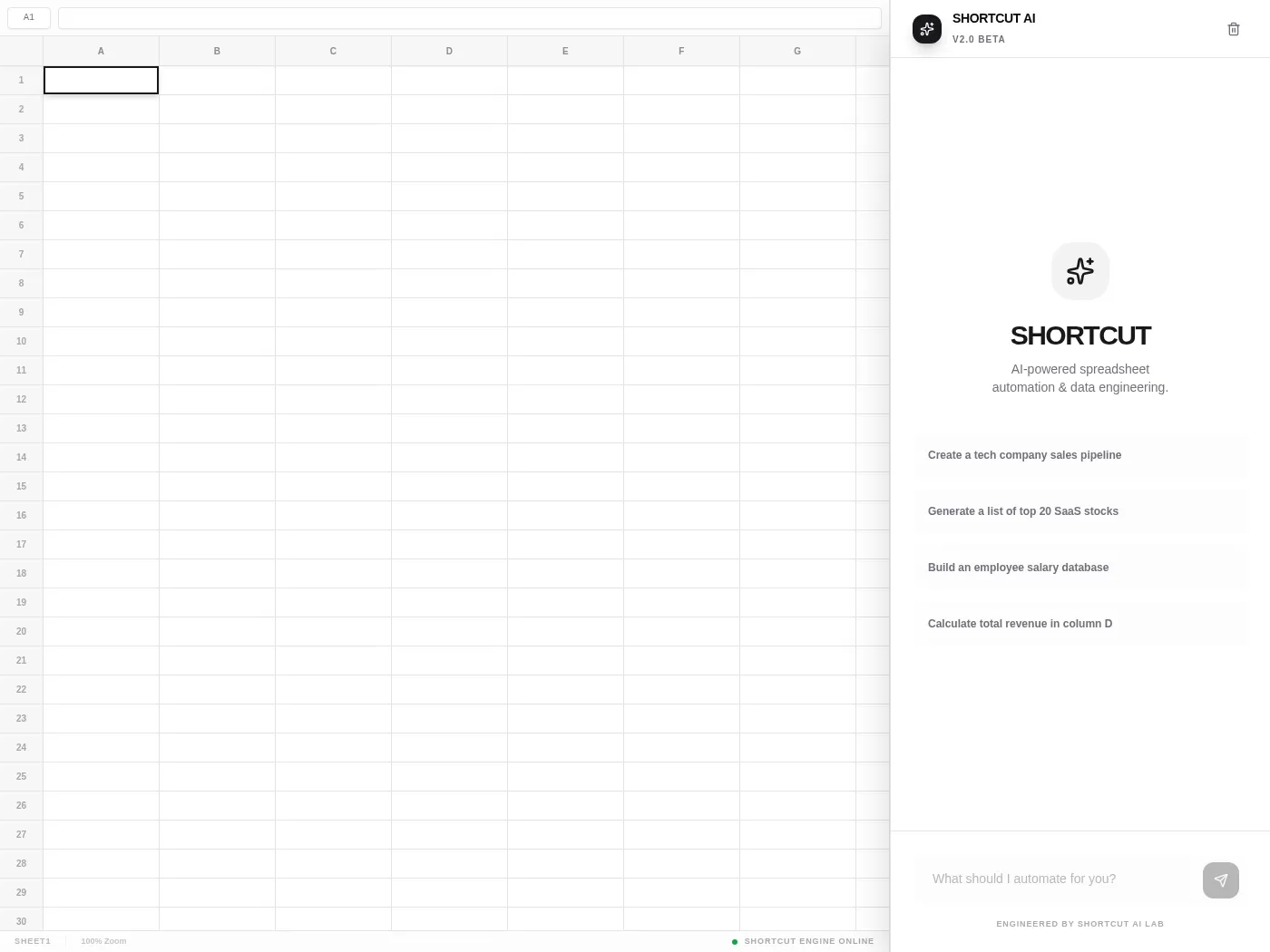 ShortcutAI Sheet Agent