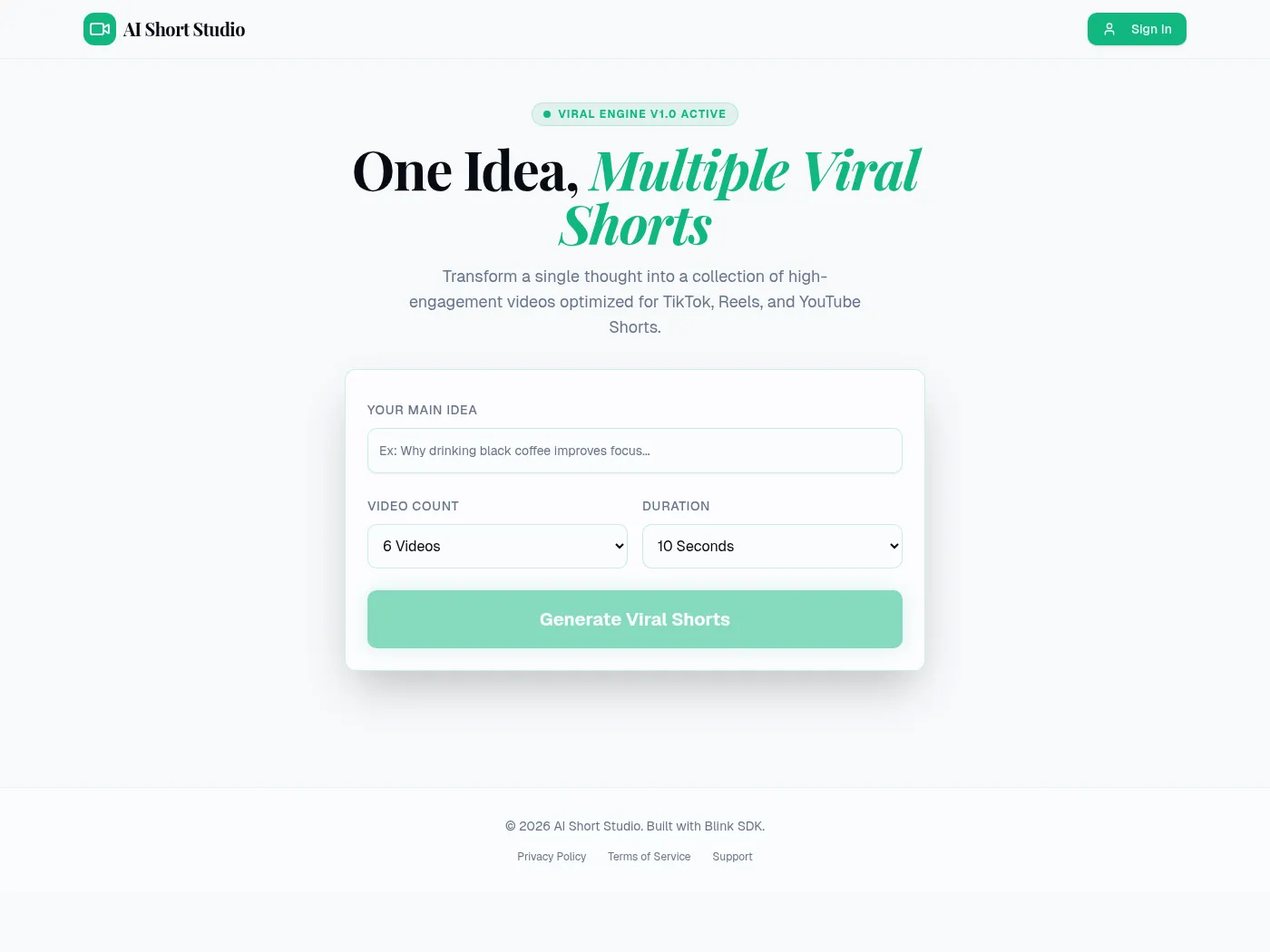 AI Short Video Studio
