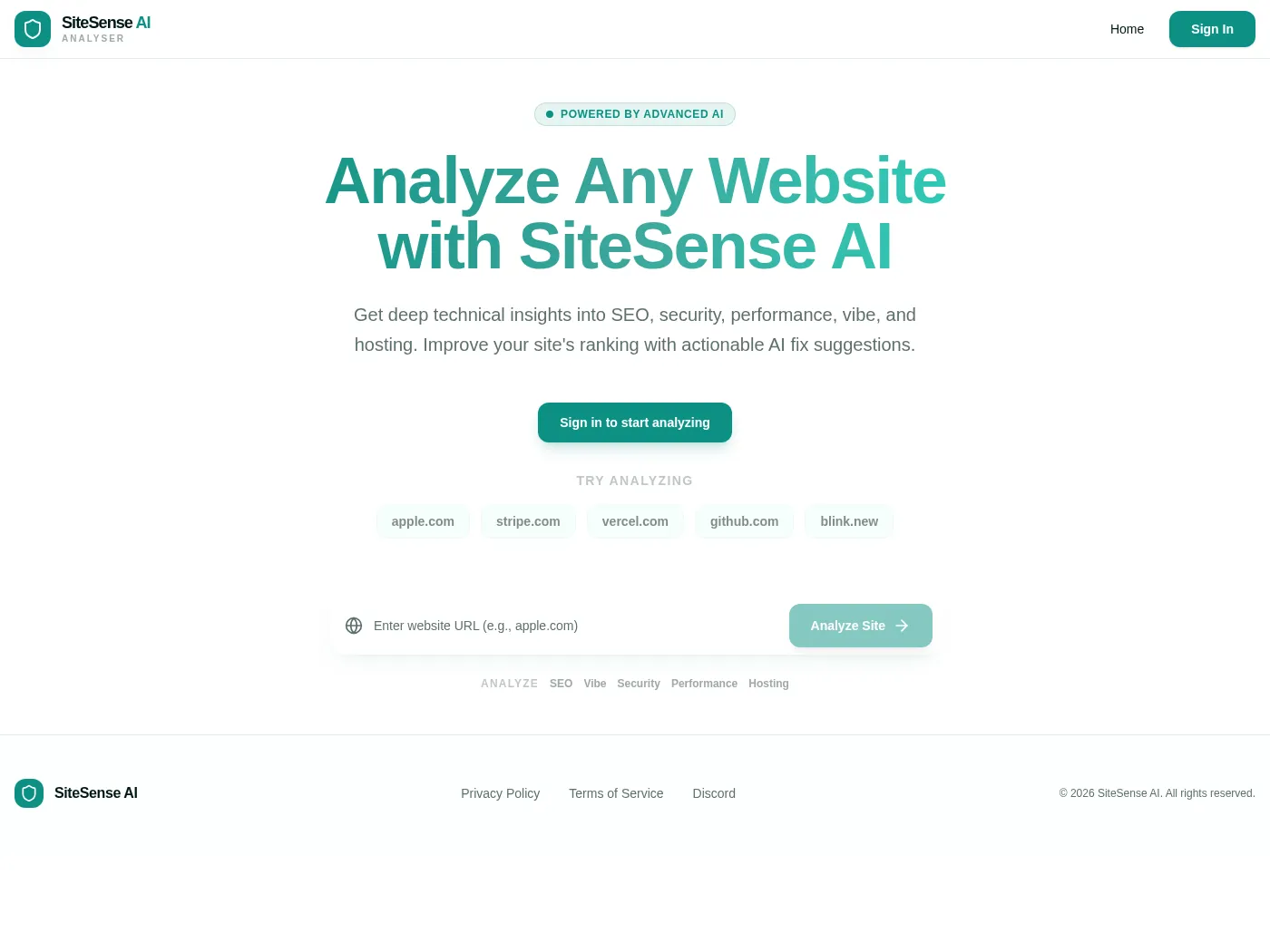 SiteSense AI Analyzer