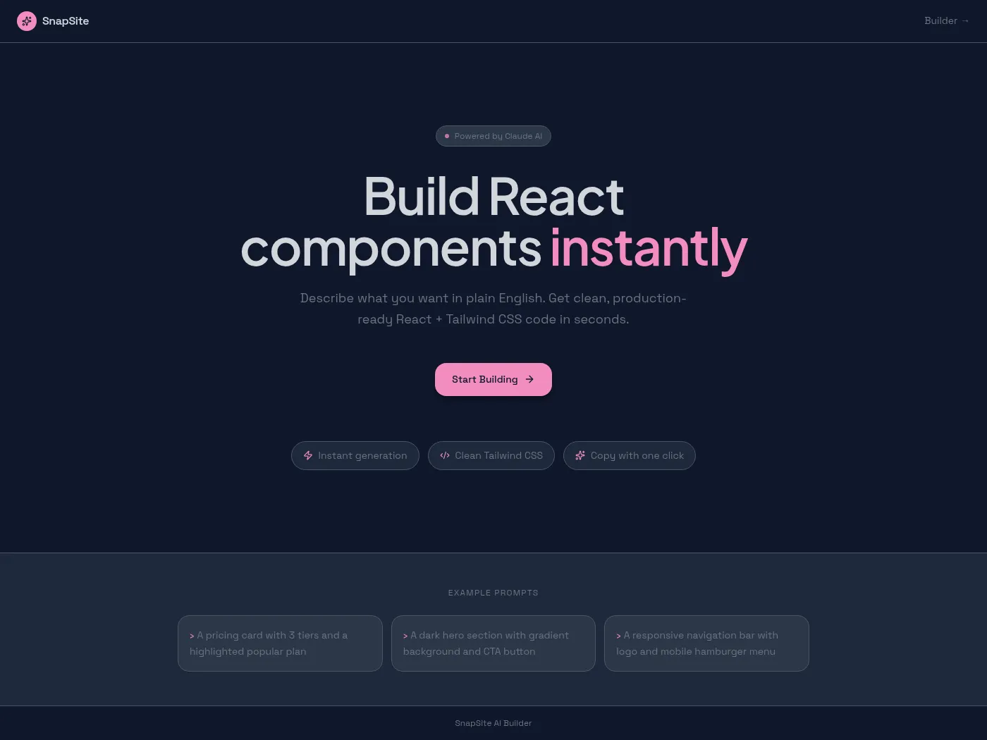 SnapSite AI Builder