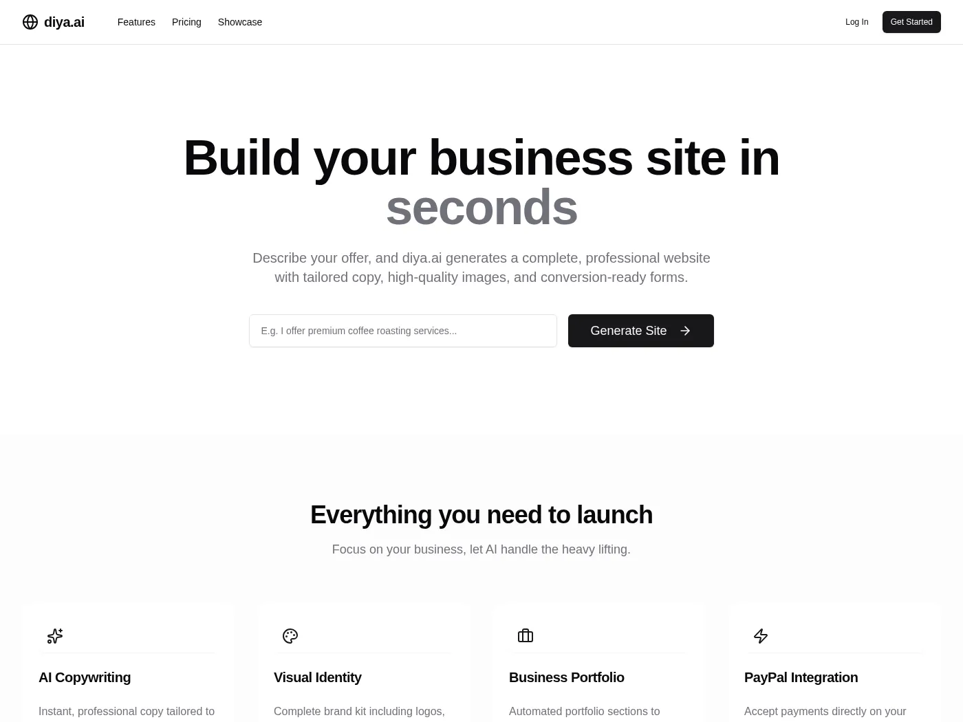 Diya AI Website Builder
