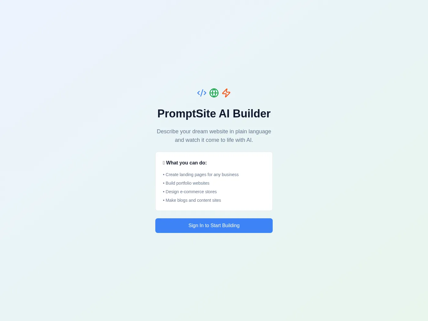 PromptSite AI Builder