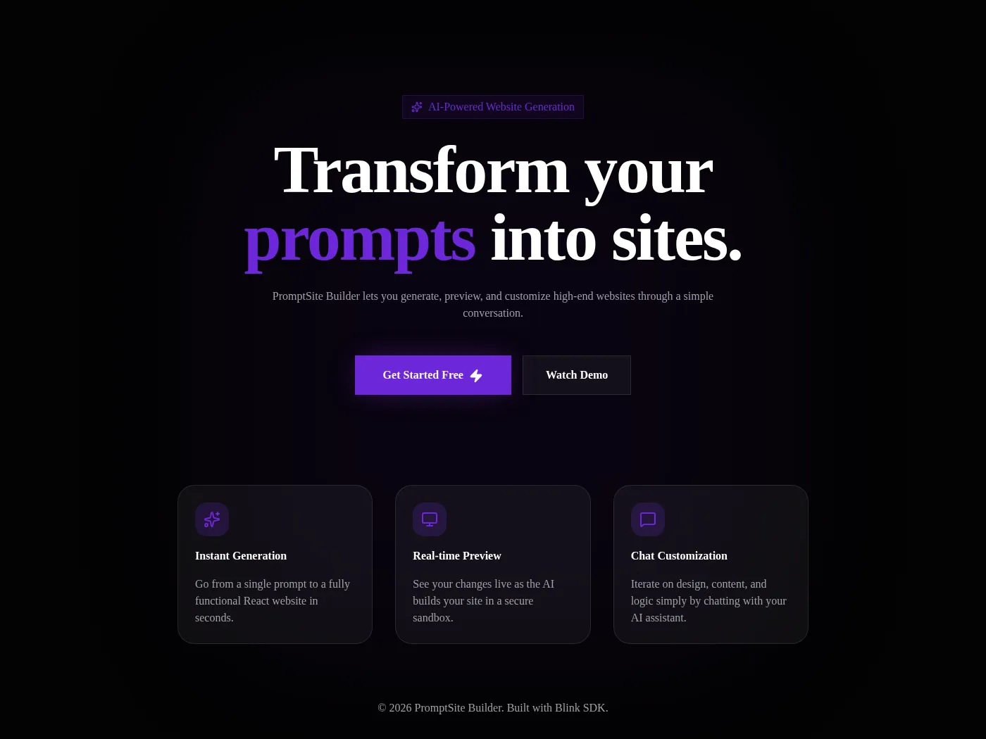 PromptSite Builder