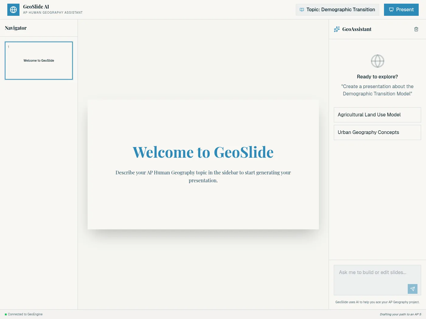 GeoSlide AI Generator