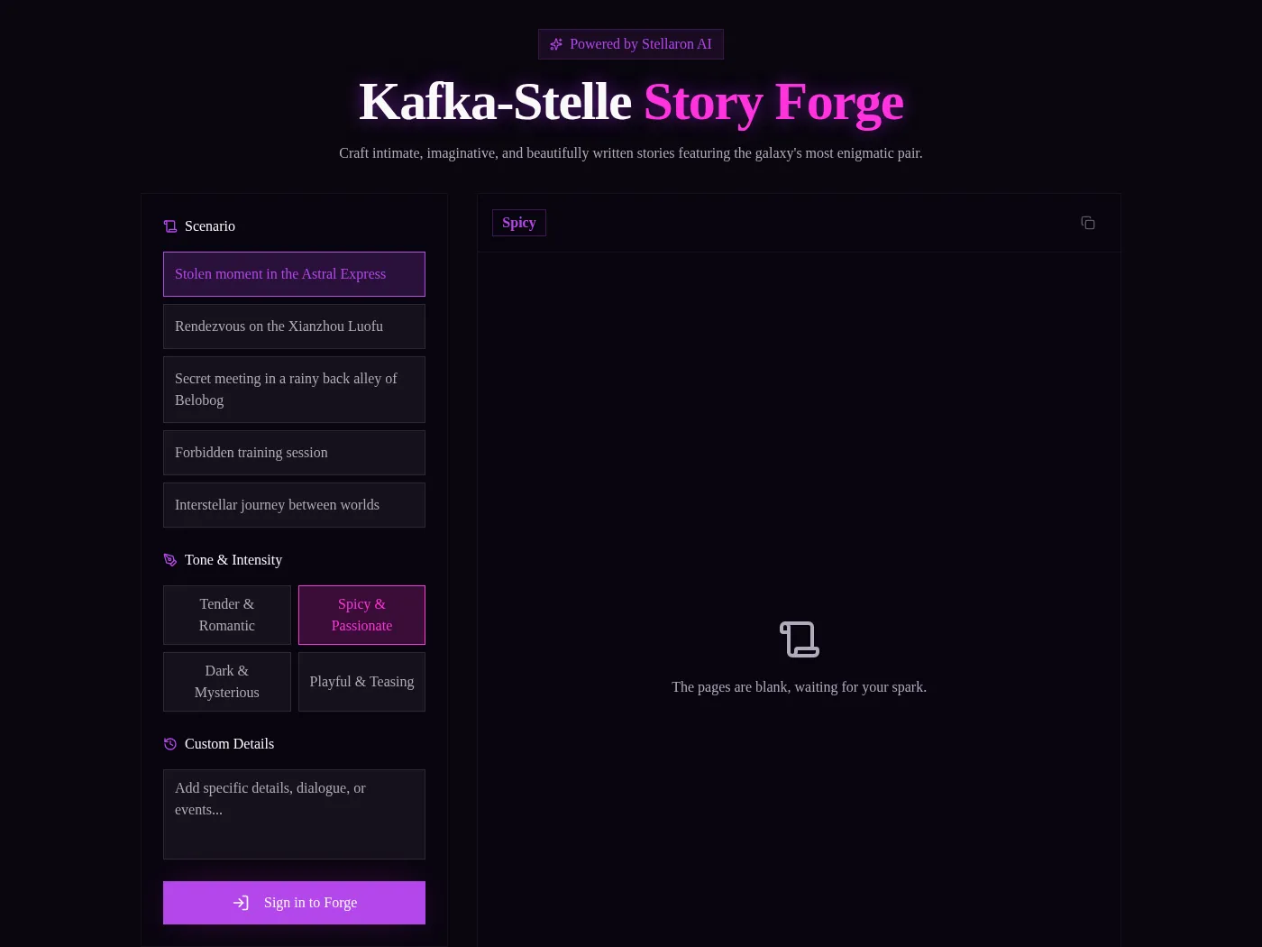 Kafka-Stelle Story Forge