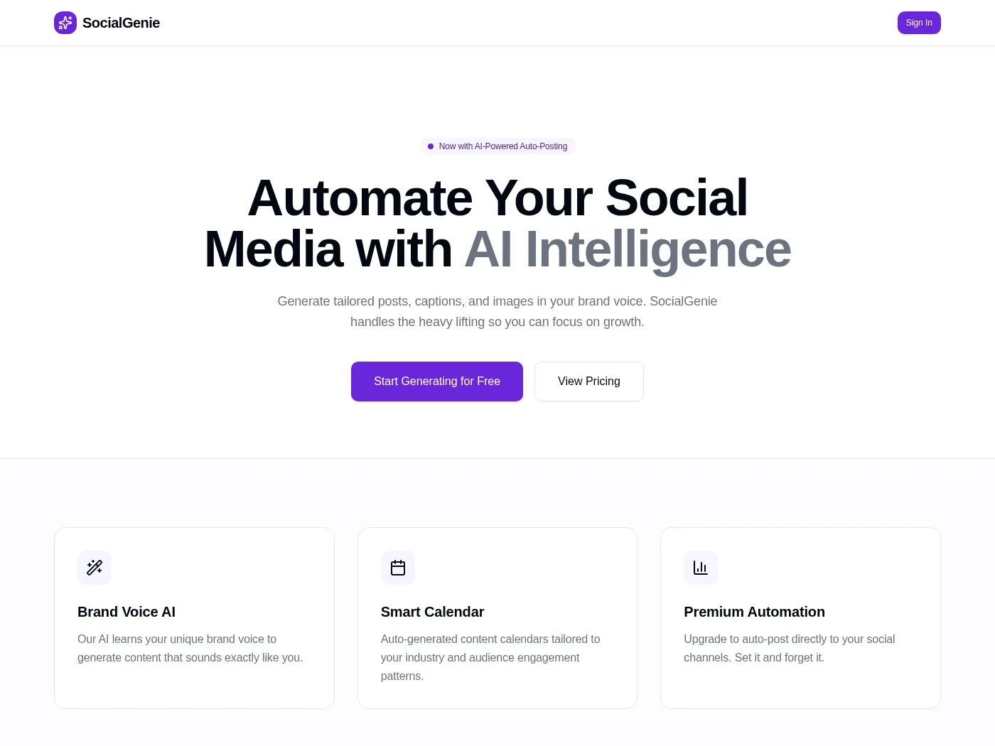 SocialGenie AI Manager