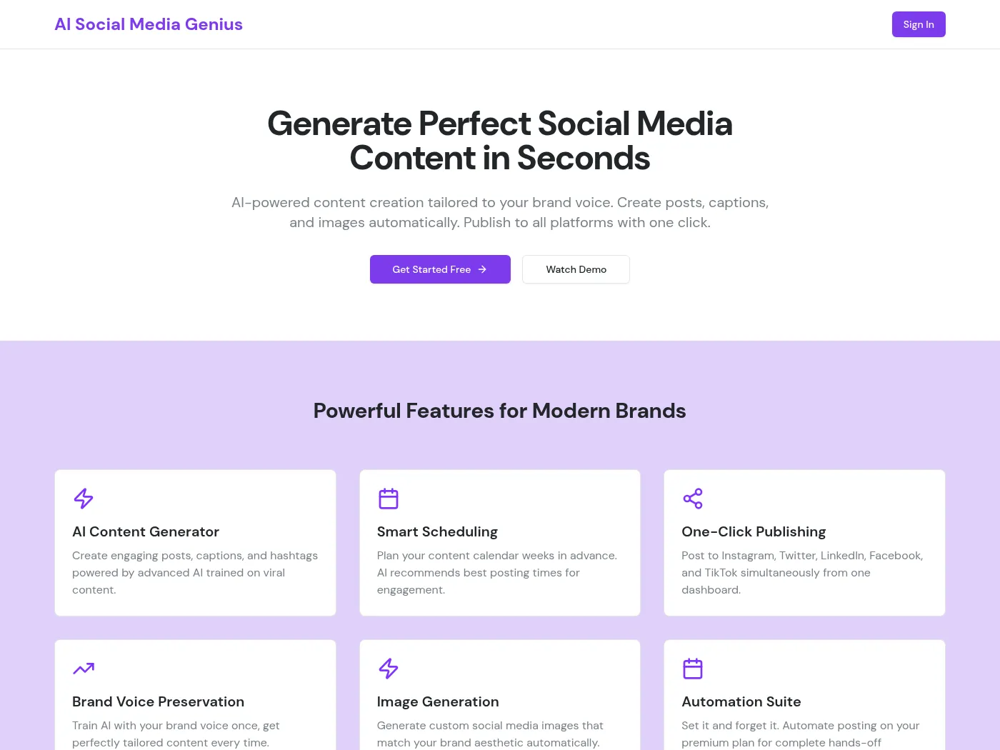 AI Social Media Genius