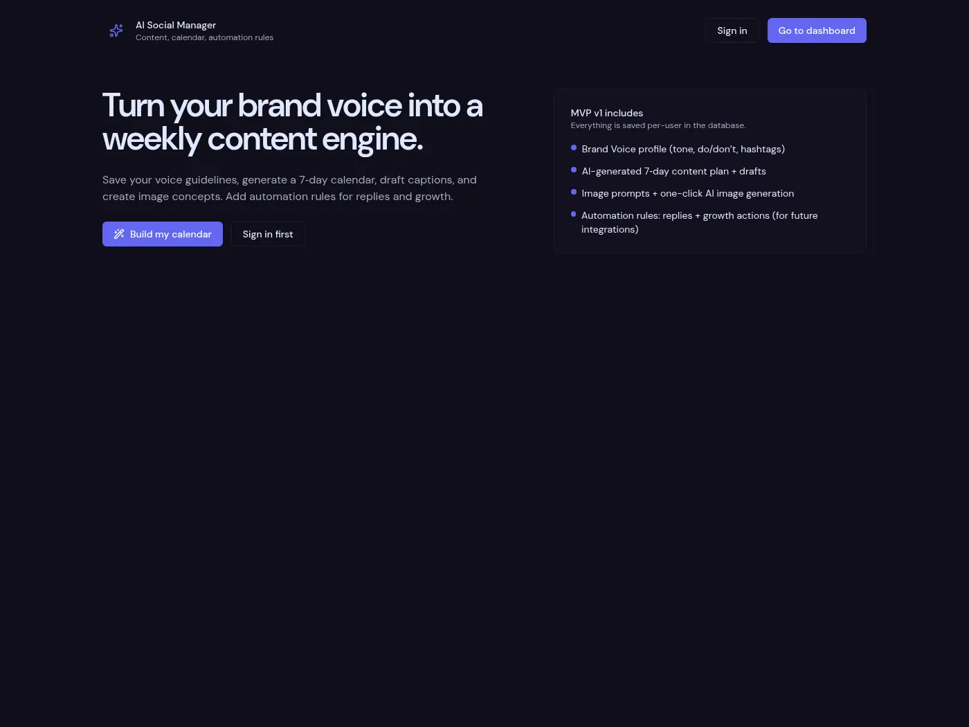 AI Social Manager SaaS