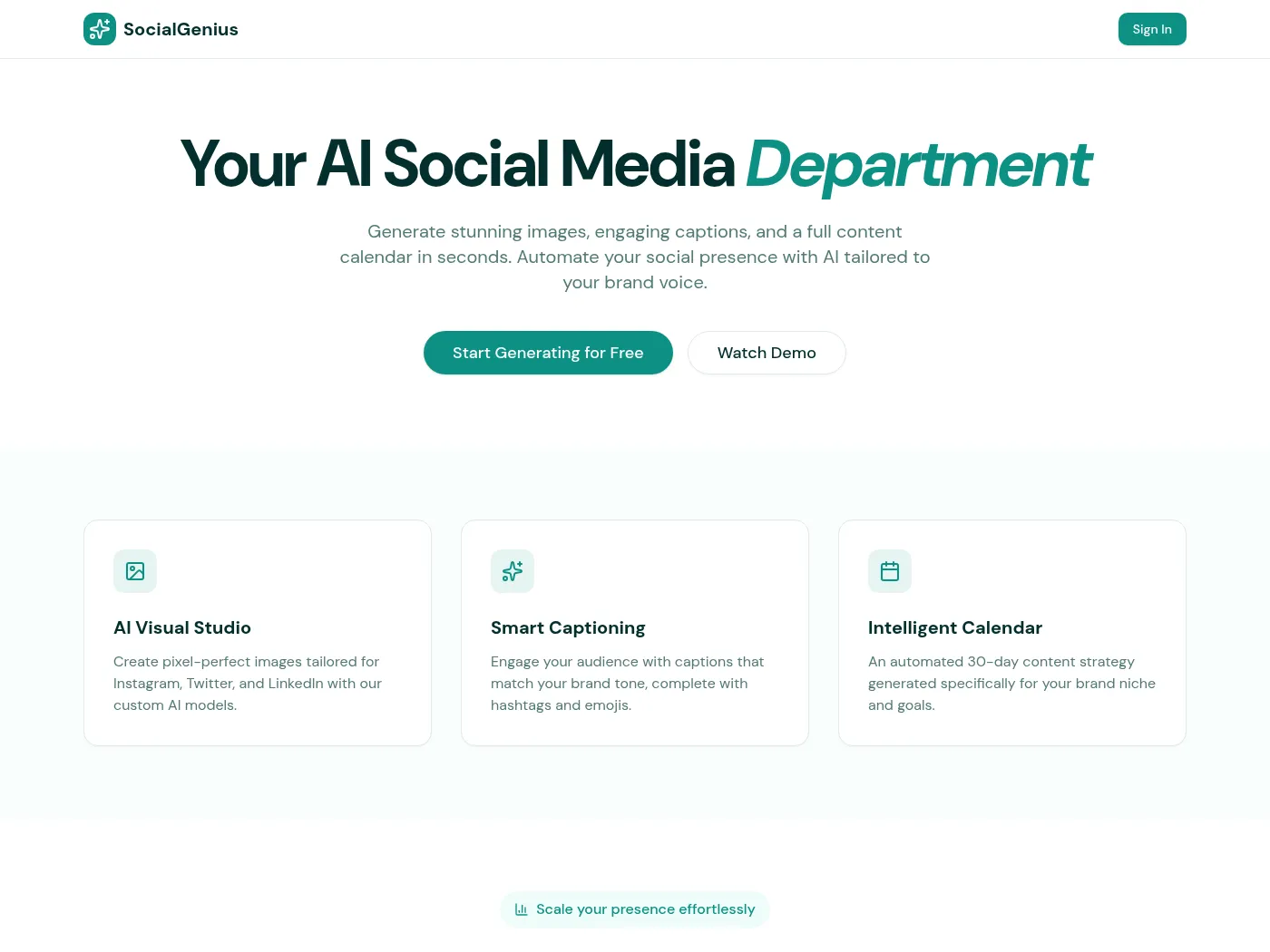 AI Social Media Genius
