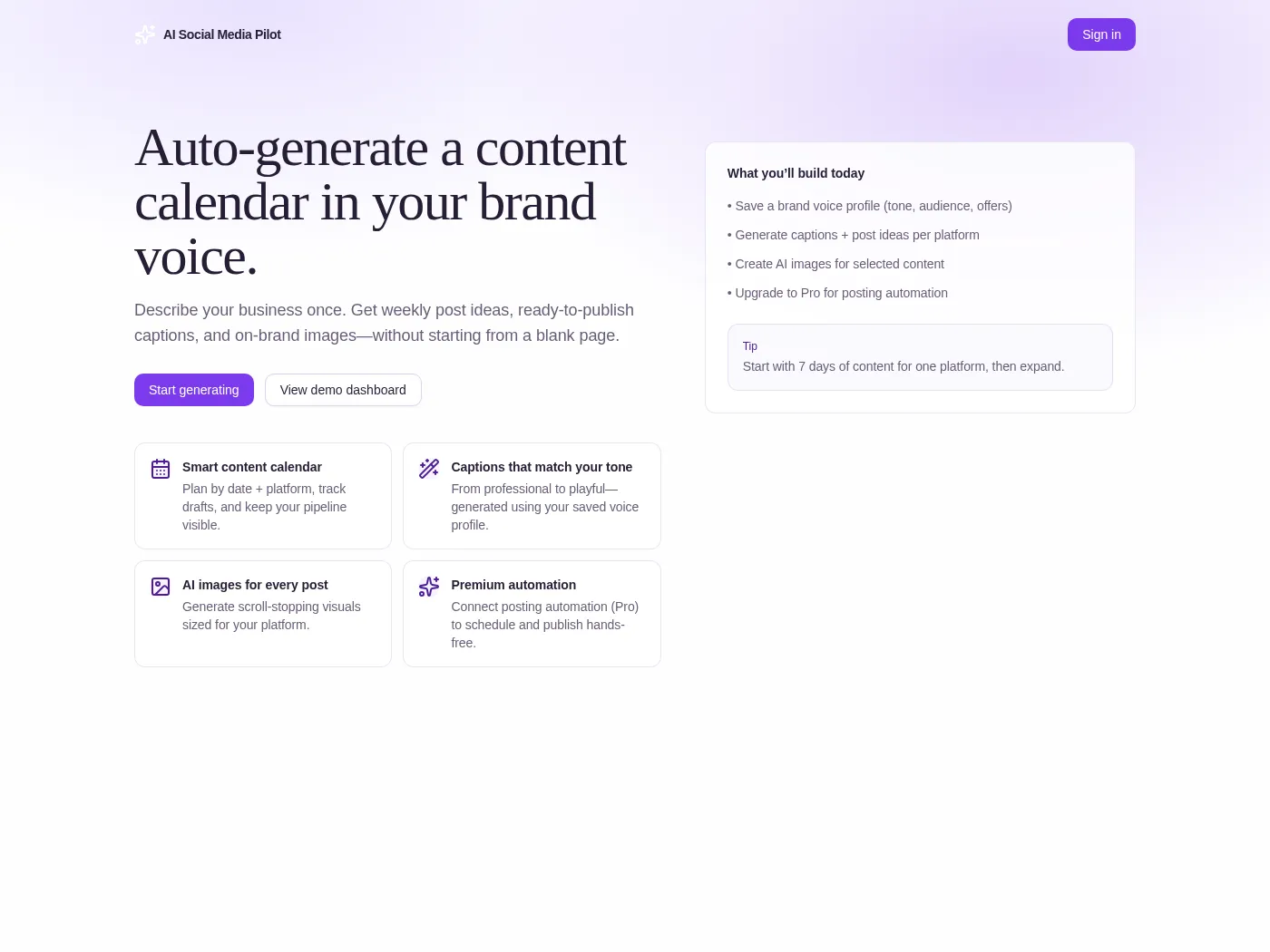 AI Social Media Pilot