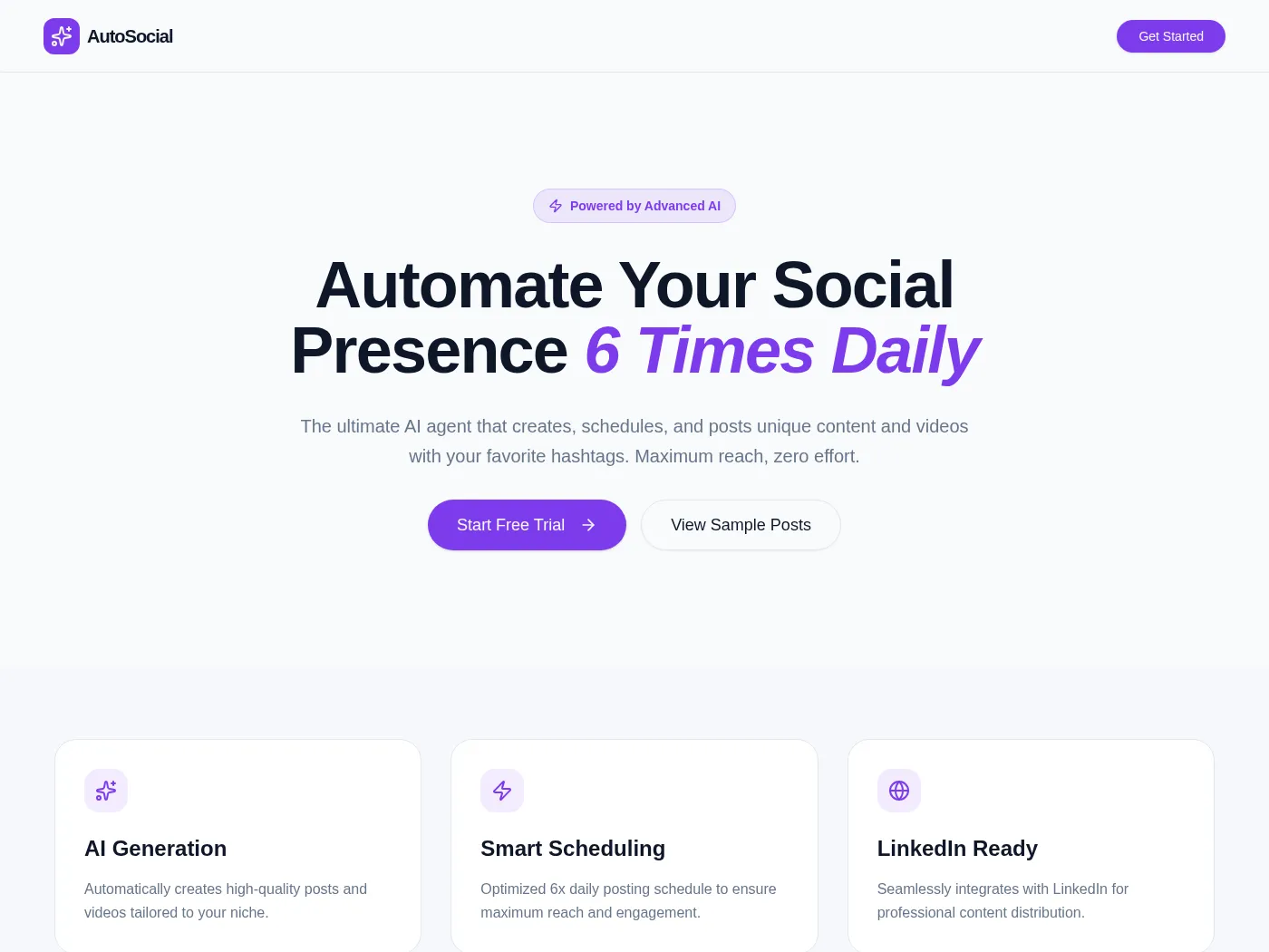 AutoSocial AI Poster