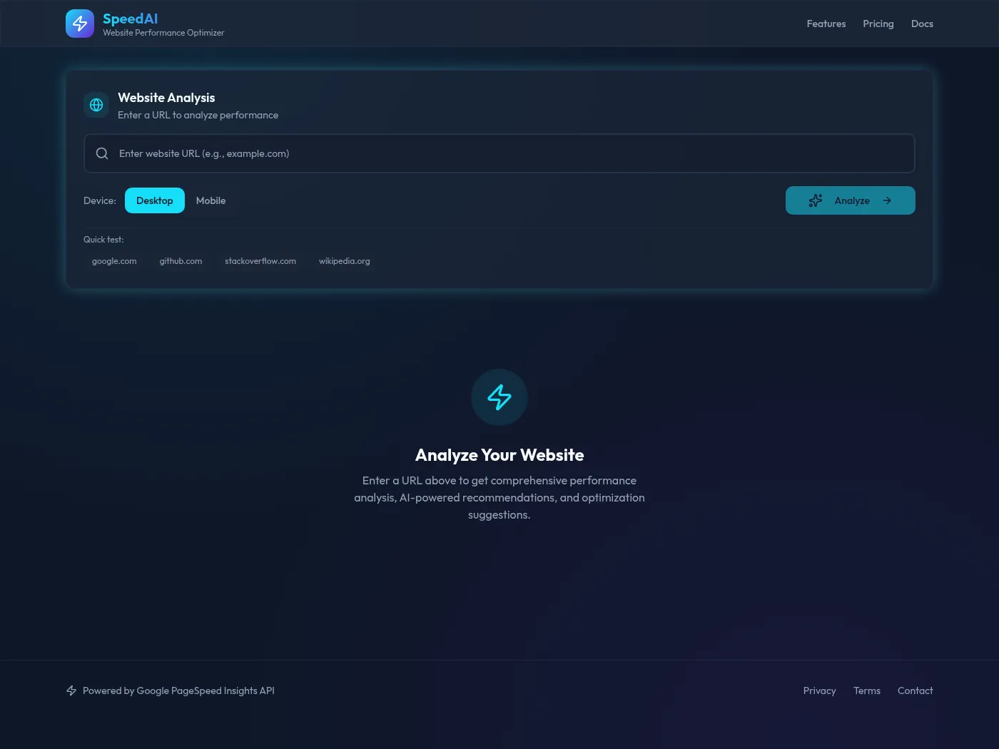 AI Speed Optimizer Dashboard