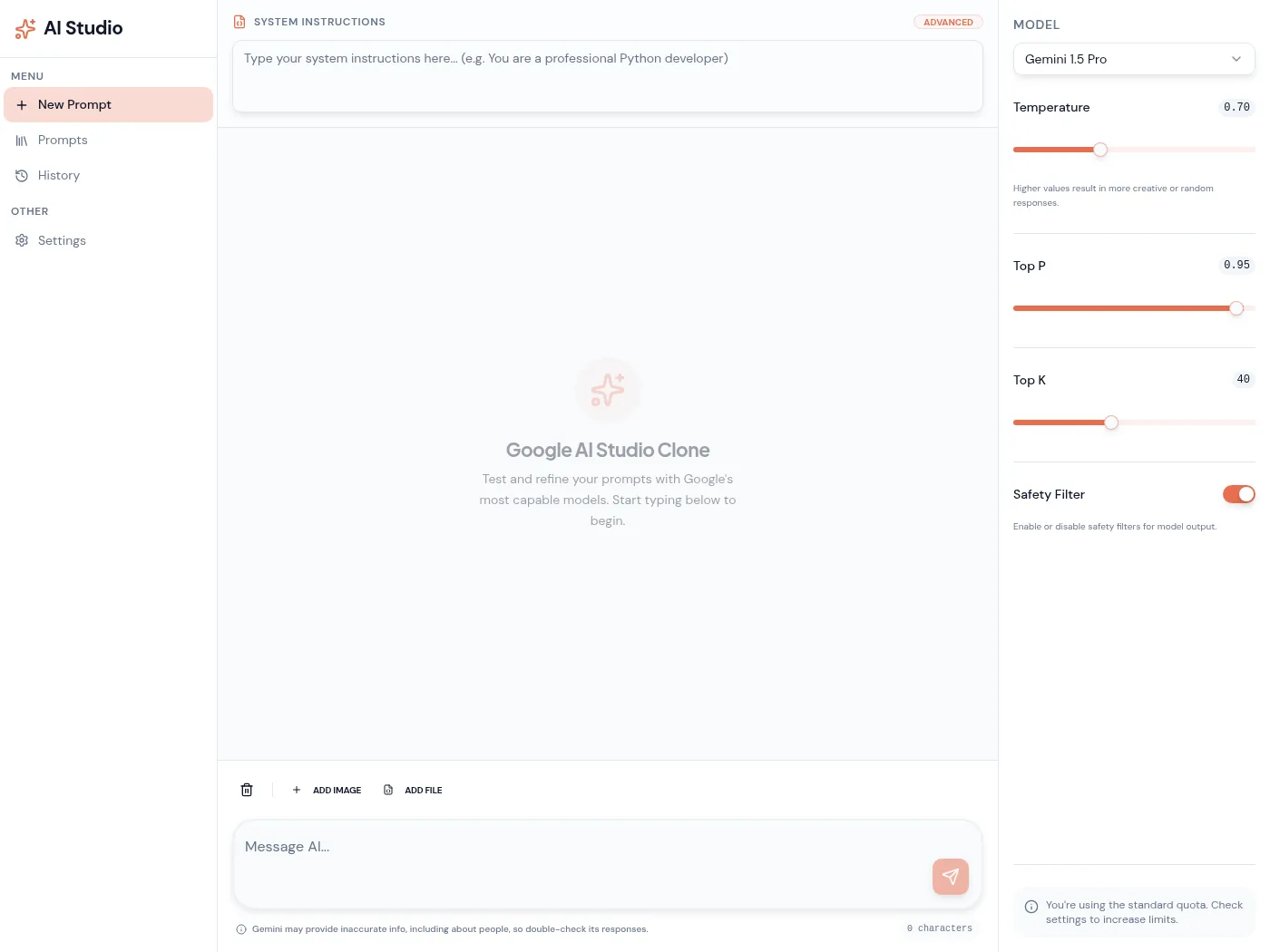 AI Studio Clone