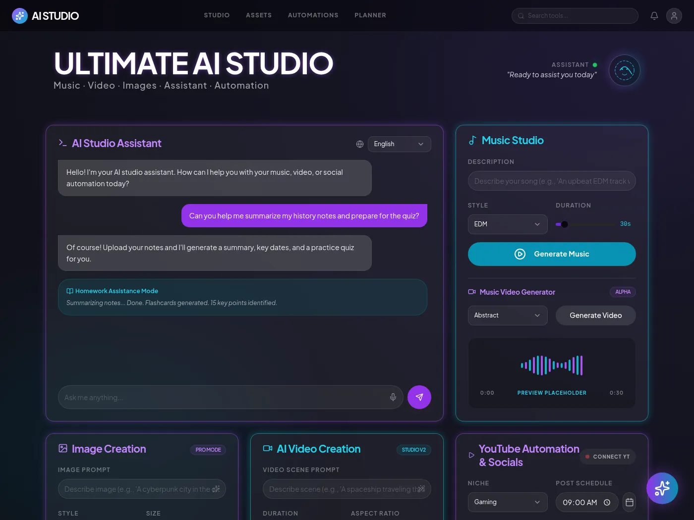Ultimate AI Studio Dashboard
