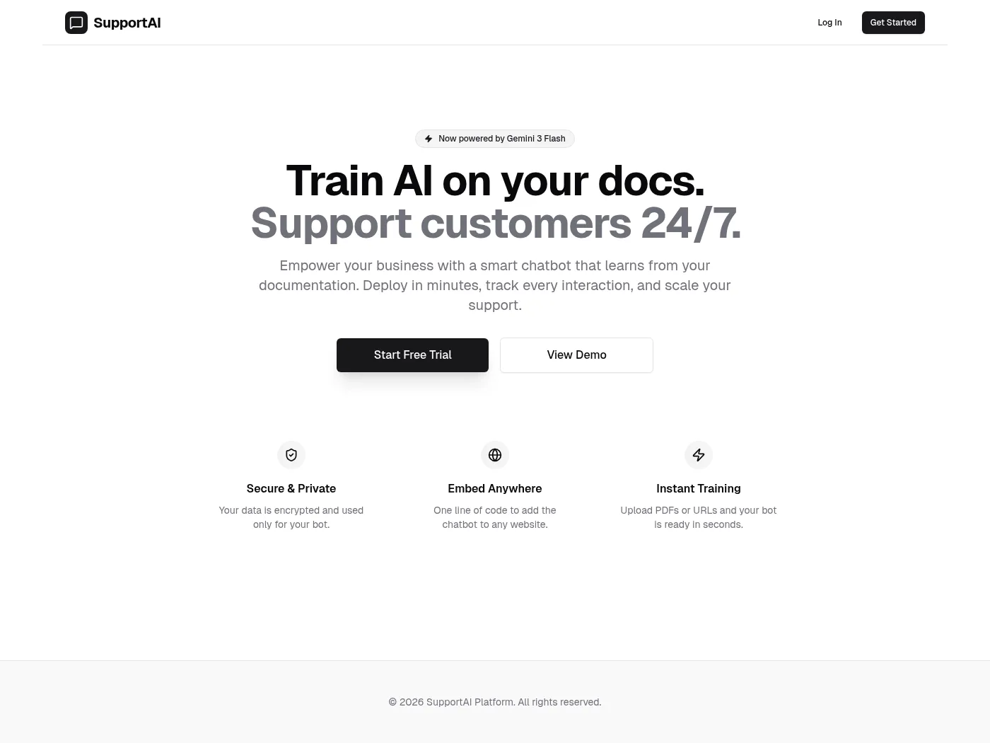 AI Support Chatbot Platform