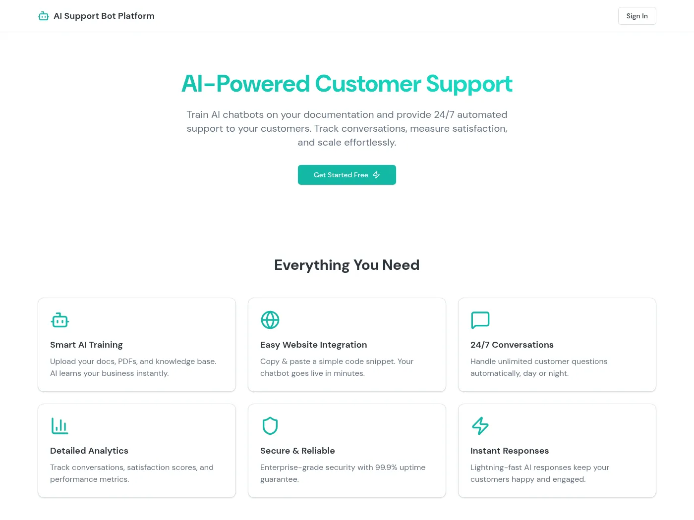 AI Support Bot Platform