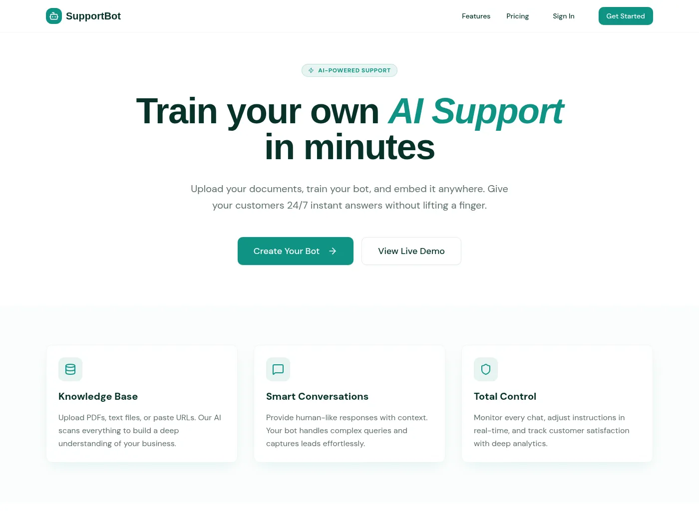 AI SupportBot Hub