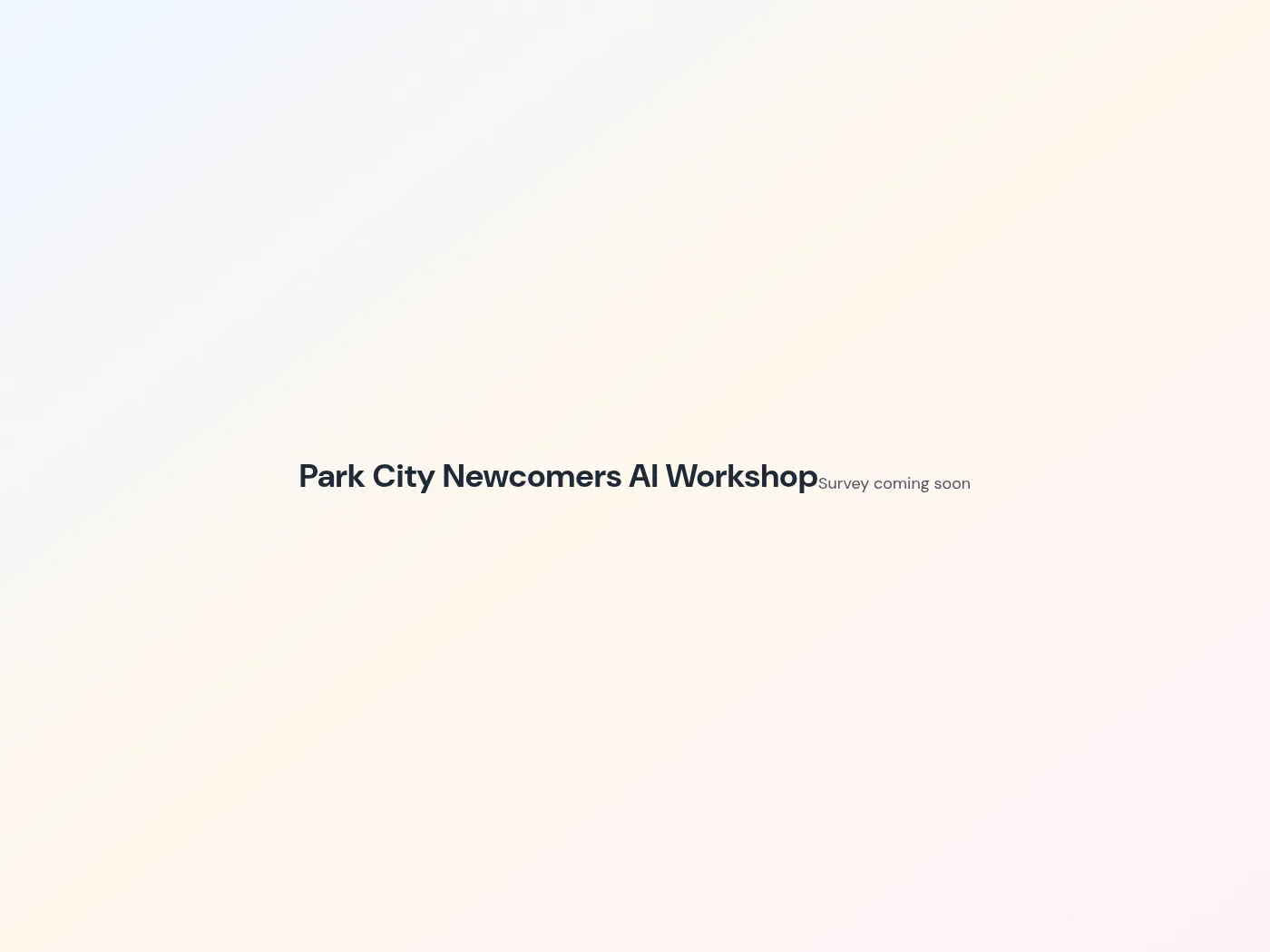 AI Workshop Survey Suite