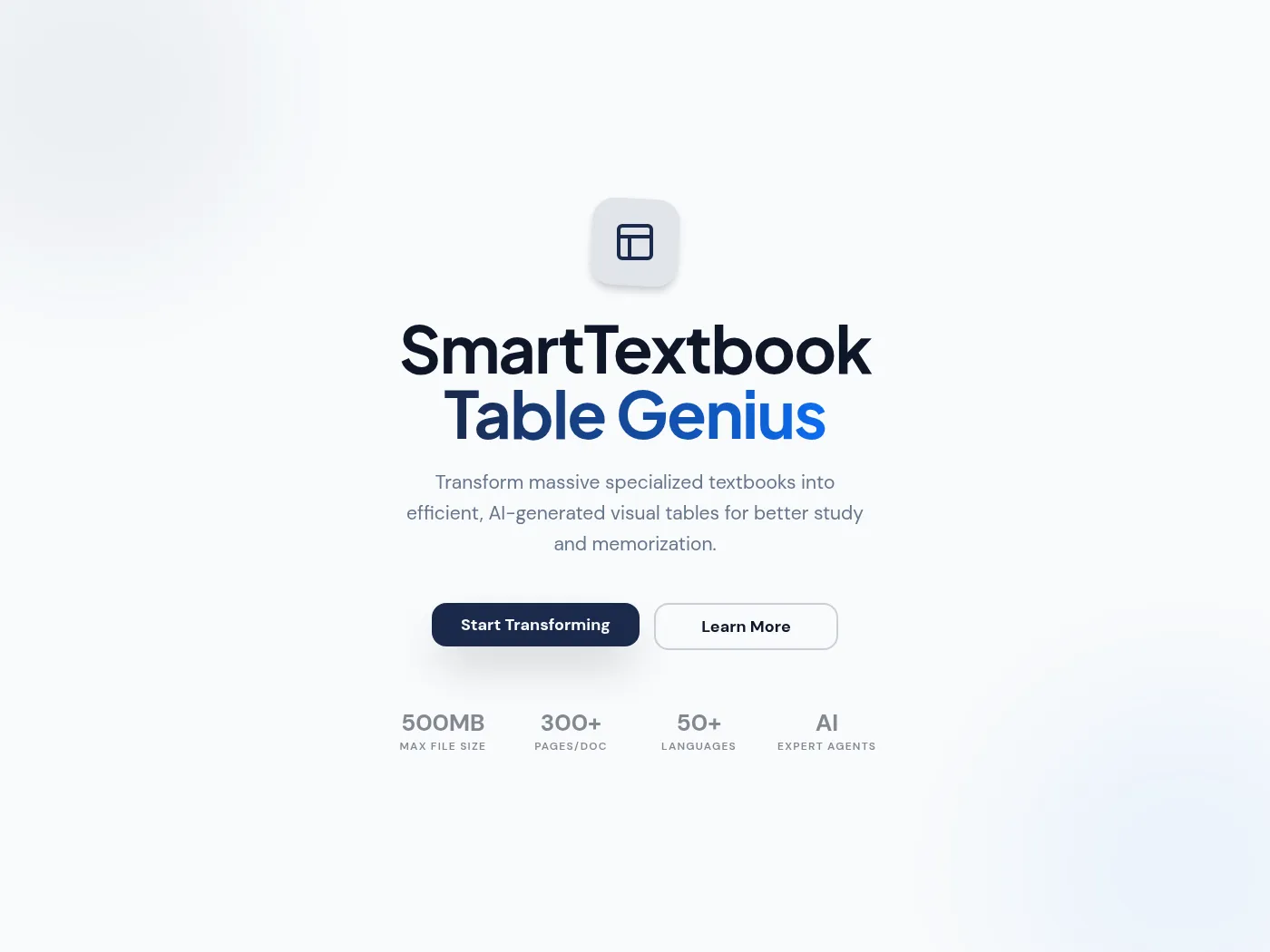 SmartTextbook Table Genius