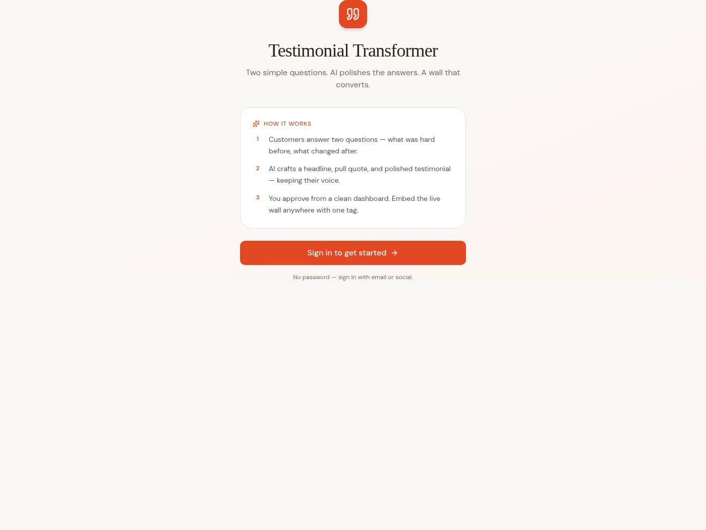 Testimonial Transformer
