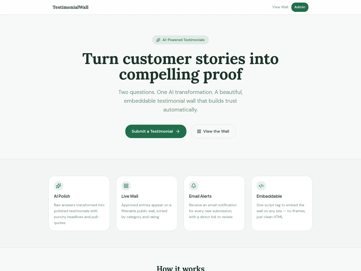 Testimonial AI Wall