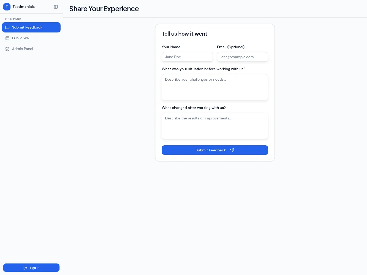 Testimonial AI Wall