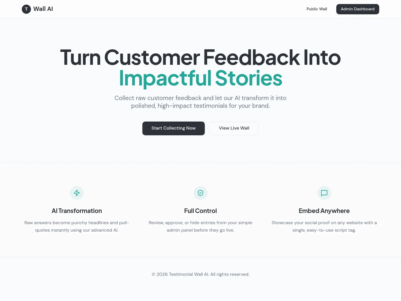 Testimonial Wall AI