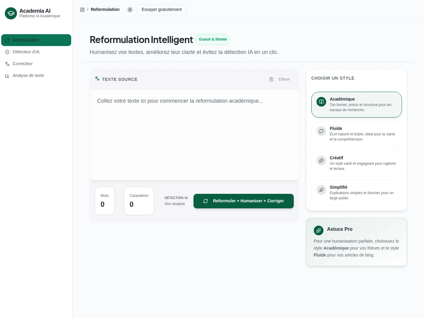 Academic Rephraser AI