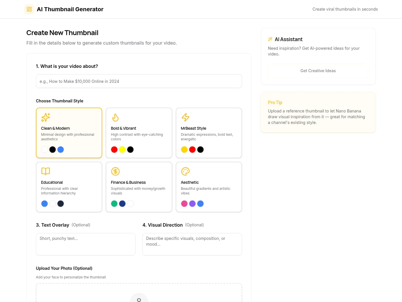 AI Thumbnail Generator for Video Creators